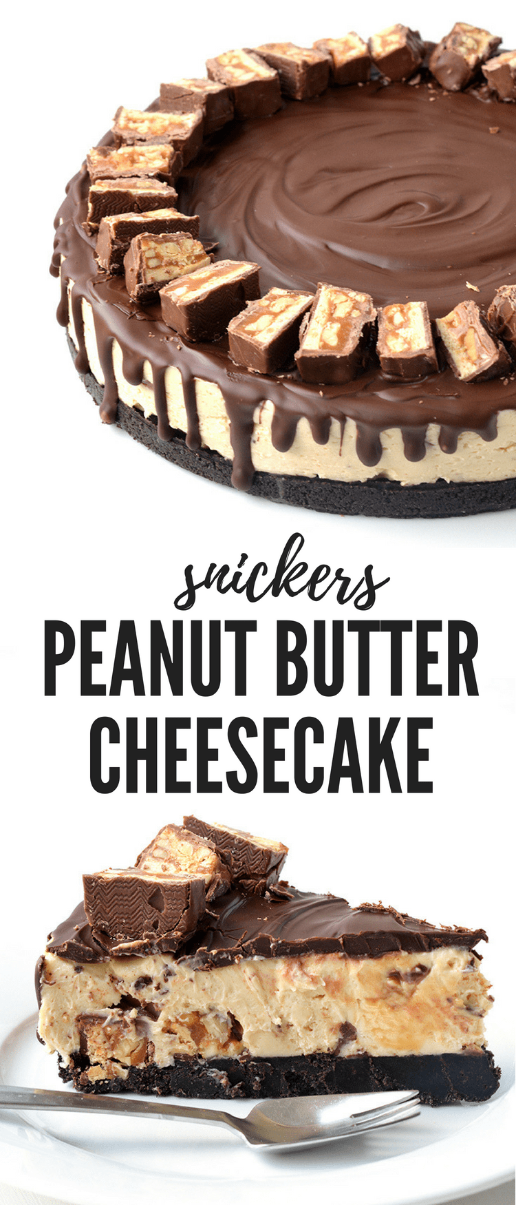 Peanut Butter Snickers Oreo Cheesecake - Sweetest Menu