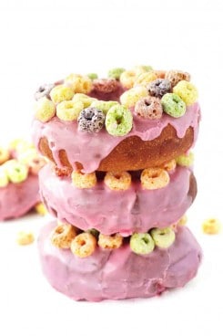 Froot Loop Glazed Donuts - Sweetest Menu