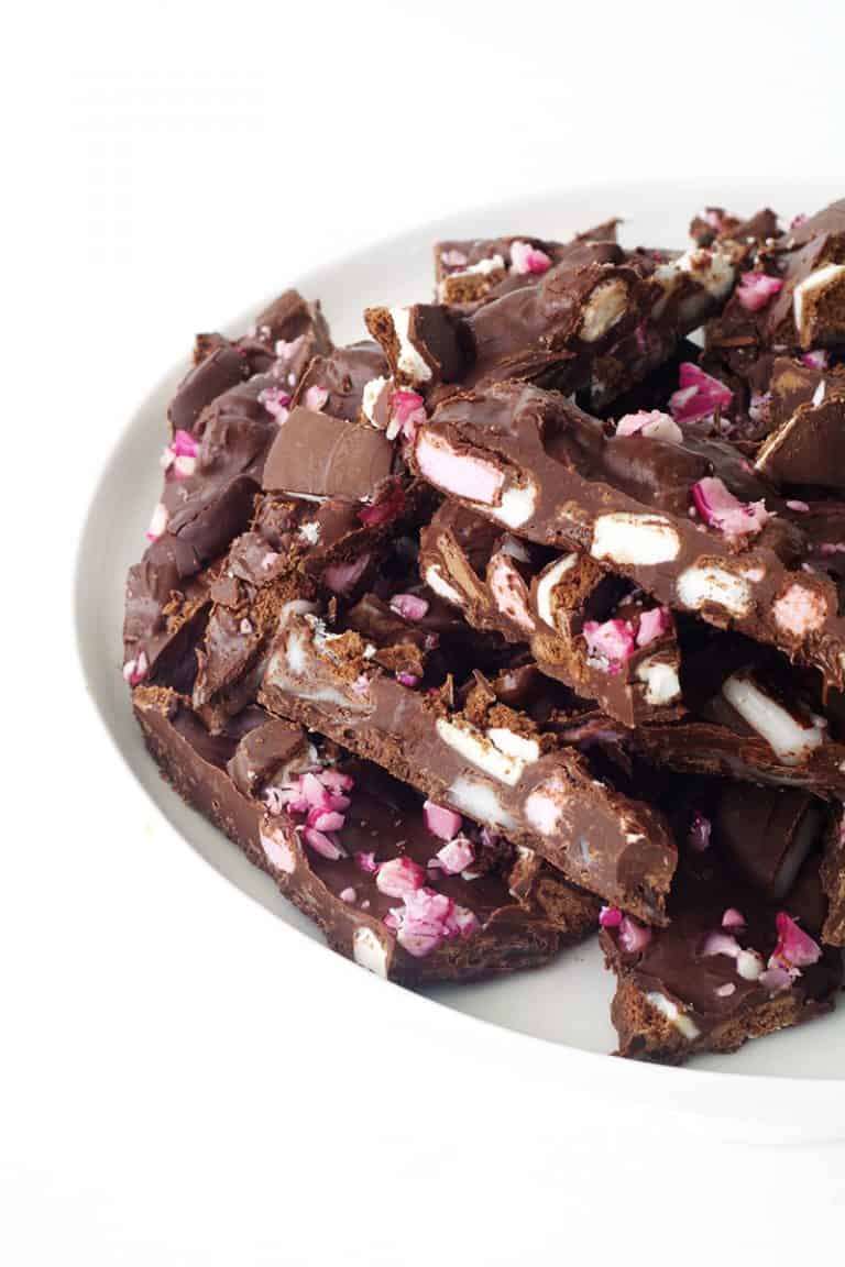 Peppermint Crunch Rocky Road Bark - Sweetest Menu