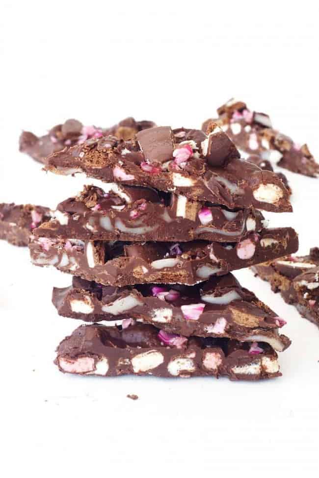 Peppermint Crunch Rocky Road Bark - Sweetest Menu