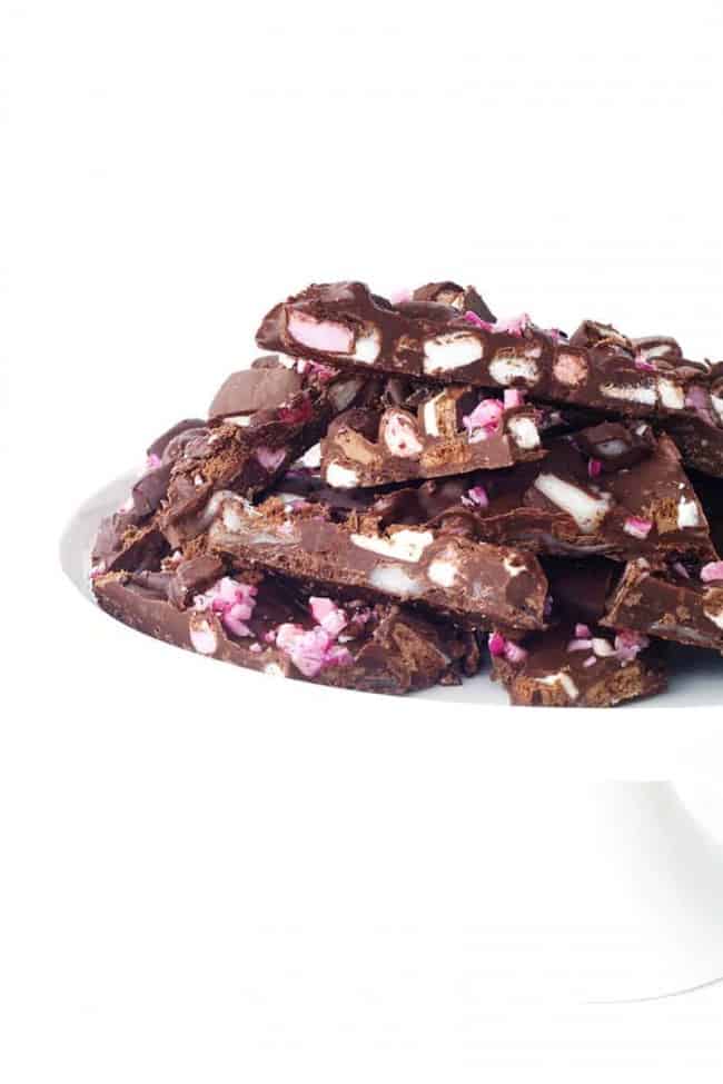 Peppermint Crunch Rocky Road Bark - Sweetest Menu
