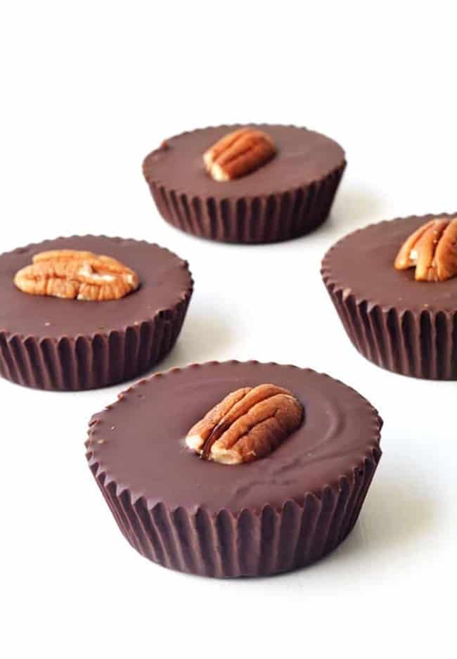 Pecan Caramel Stuffed Chocolate Cups - Sweetest Menu