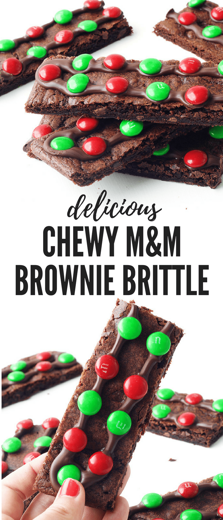 Chewy Chocolate M&M Brownie Bark - Sweetest Menu