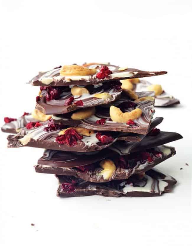 Cherry Cashew Chocolate Bark - Sweetest Menu