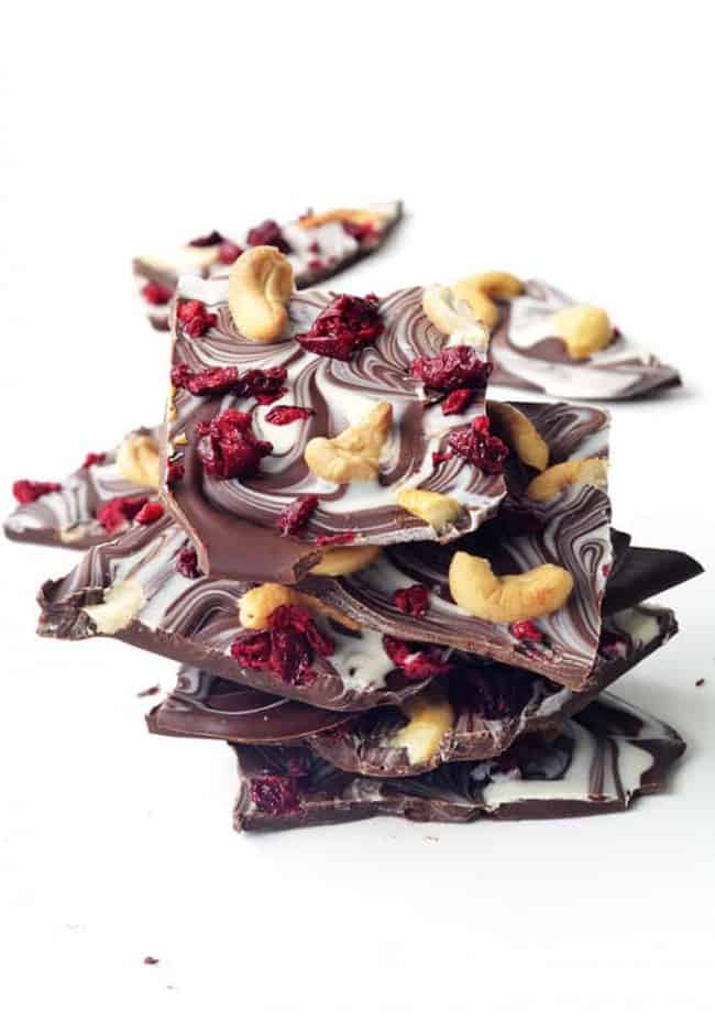 Cherry Cashew Chocolate Bark - Sweetest Menu