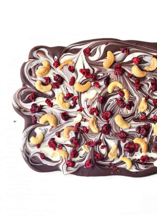 Cherry Cashew Chocolate Bark - Sweetest Menu