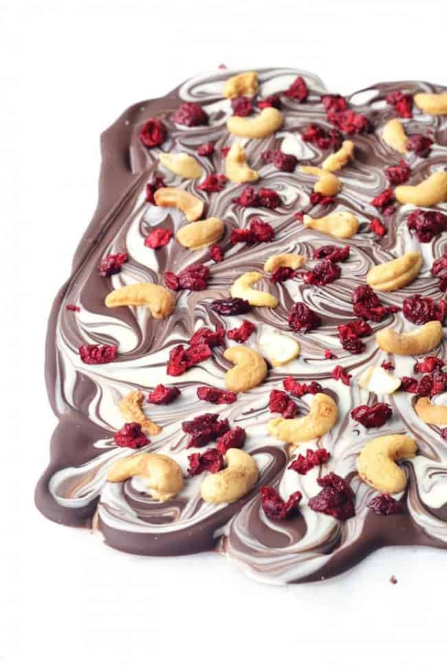 Cherry Cashew Chocolate Bark - Sweetest Menu
