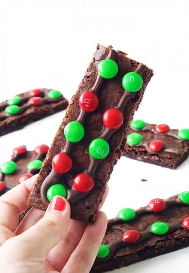 Chewy Chocolate M&M Brownie Bark - Sweetest Menu