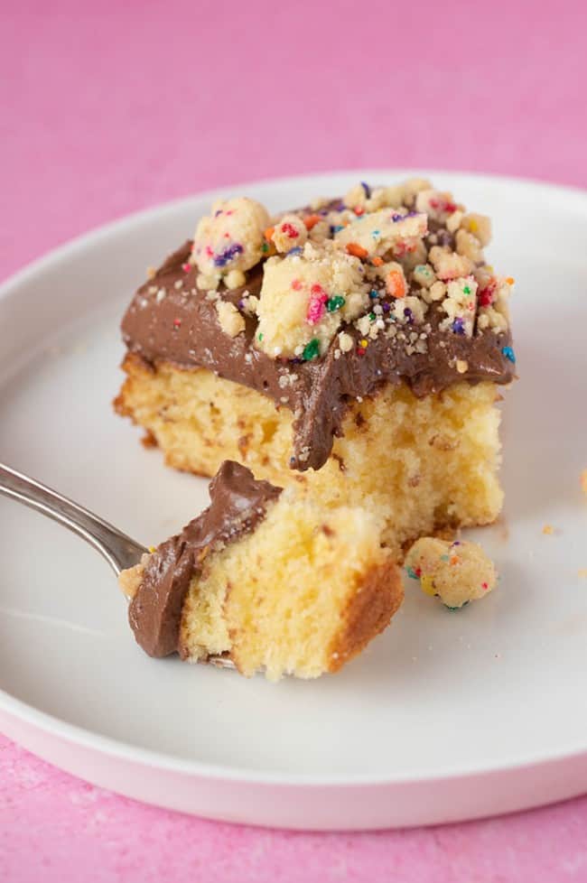 The Best Yellow Cake with Funfetti Crumbs - Sweetest Menu