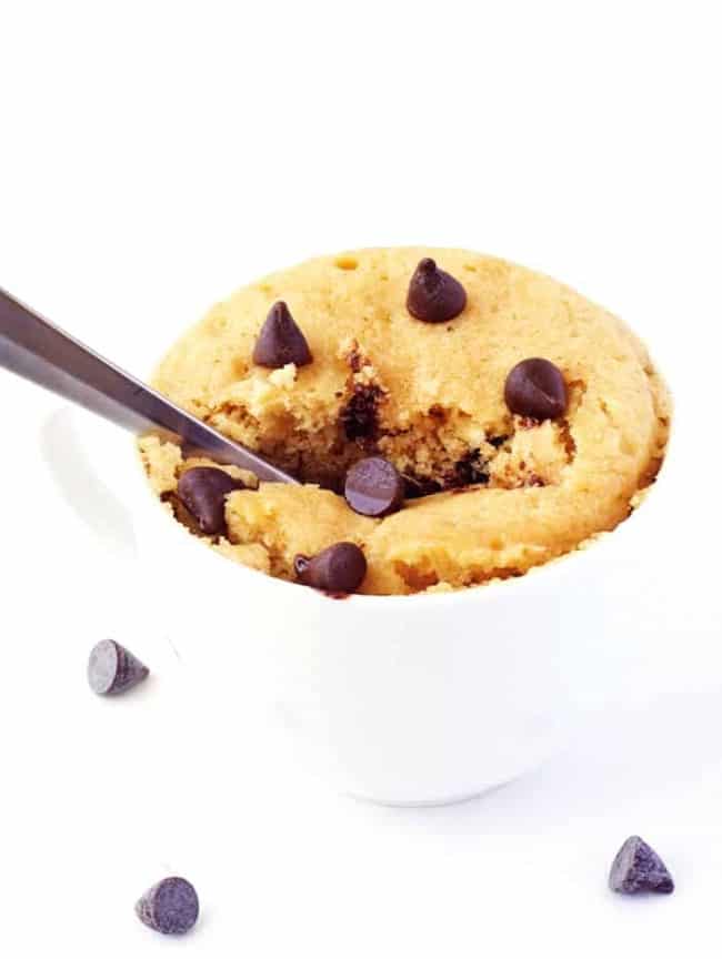 Vanilla Chocolate Chip Mug Cake - Sweetest Menu