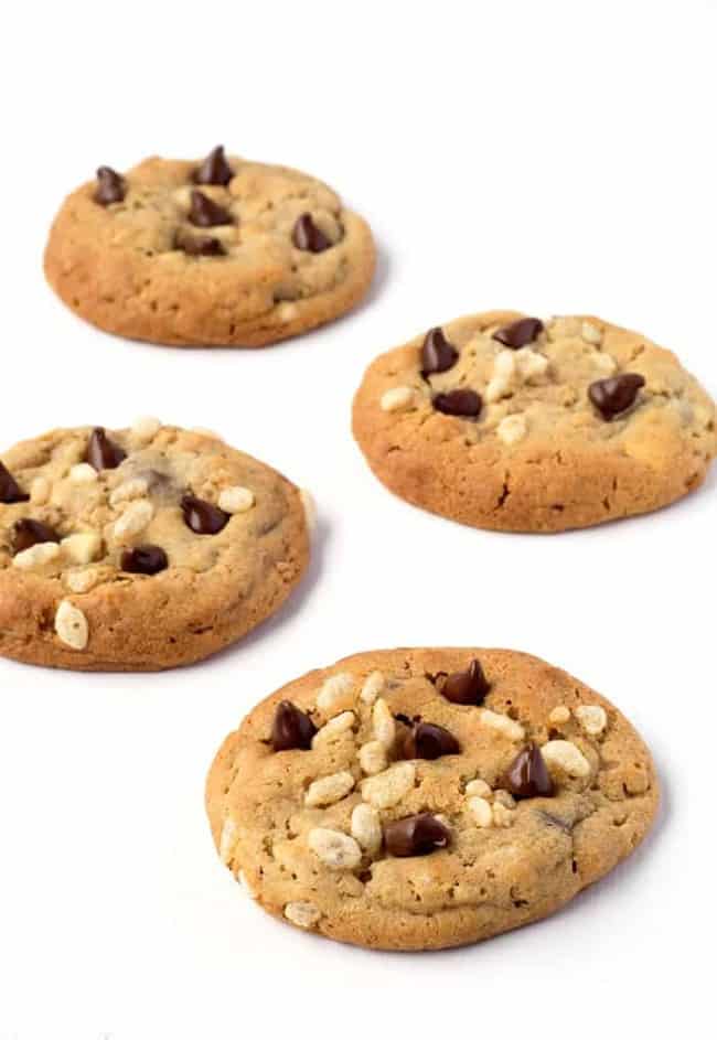 Chewy Rice Krispie Double Chocolate Chip Cookies - Sweetest Menu
