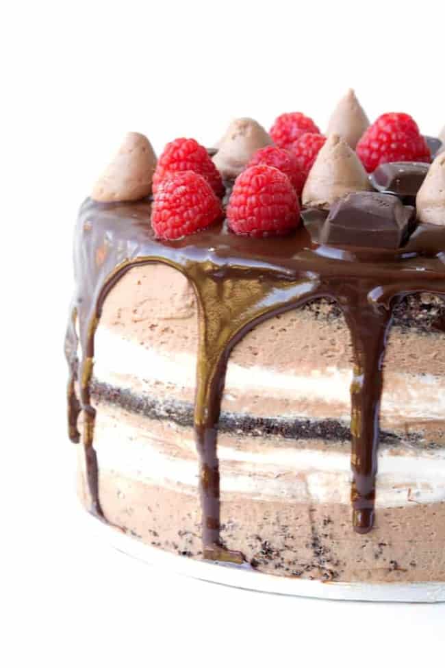 Raspberry Marshmallow Chocolate Layer Cake - Sweetest Menu