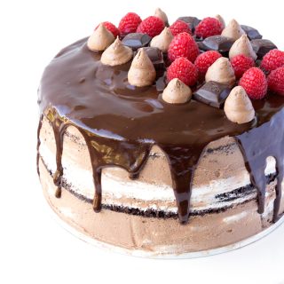 Raspberry Marshmallow Chocolate Layer Cake - Sweetest Menu