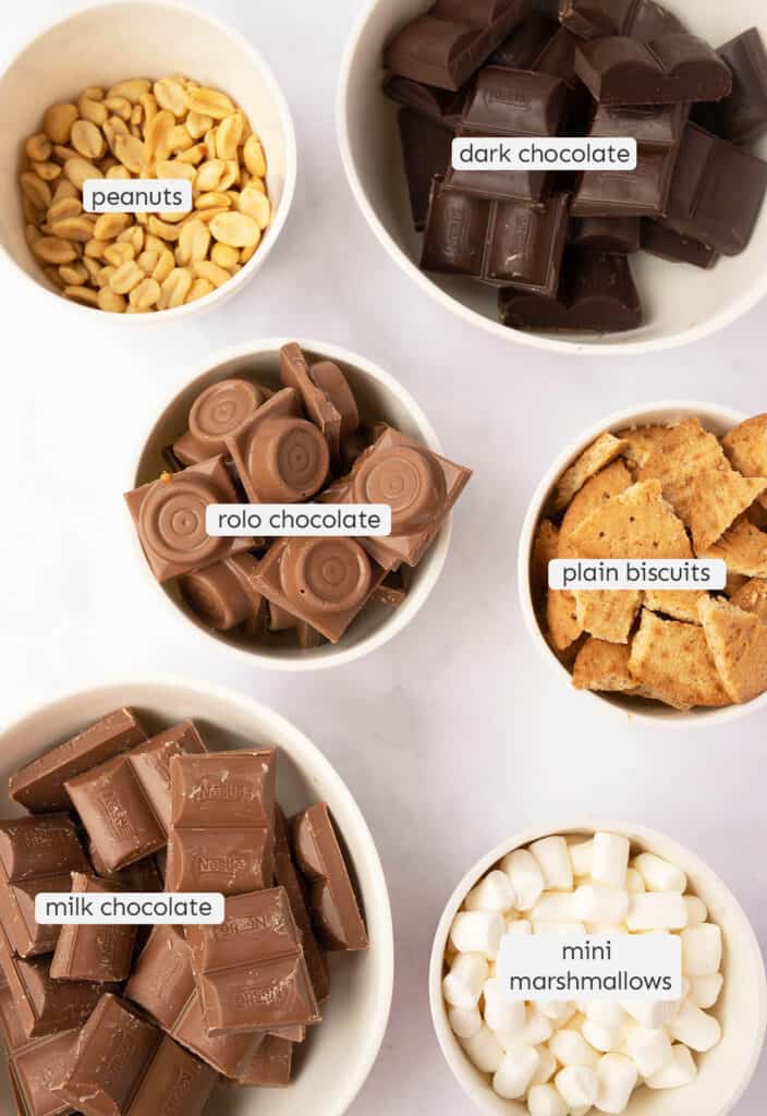 Easy Rolo Rocky Road (No Bake) - Sweetest Menu