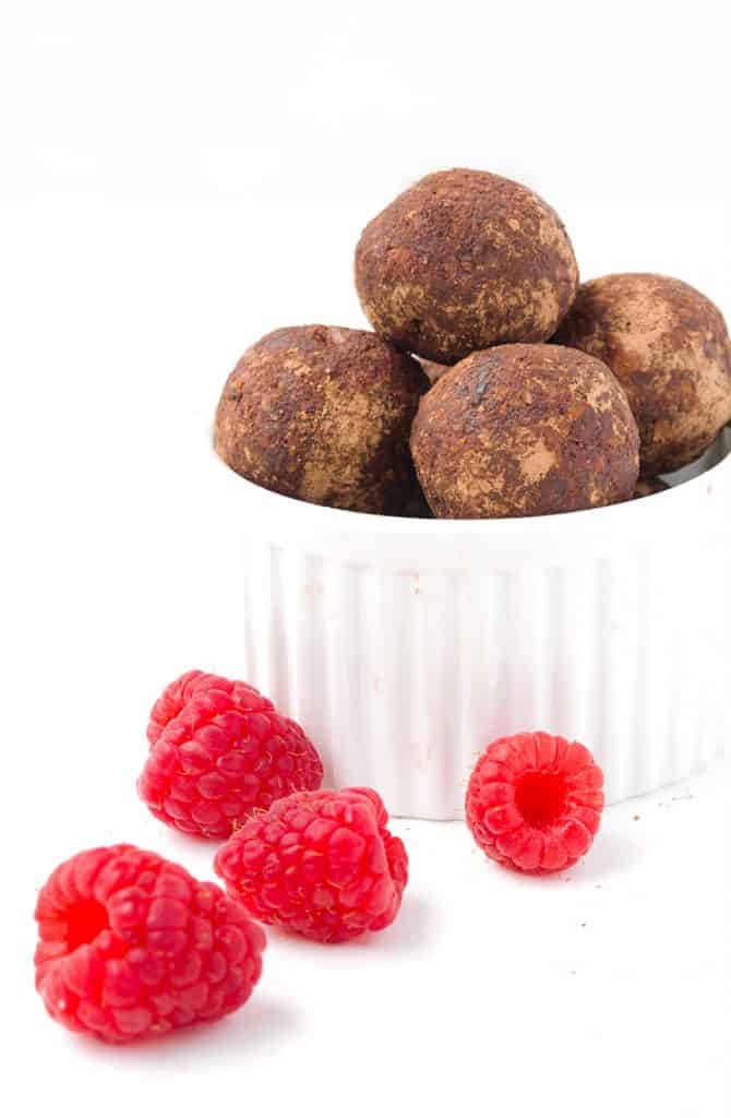 Chocolate Raspberry Bliss Balls - Sweetest Menu