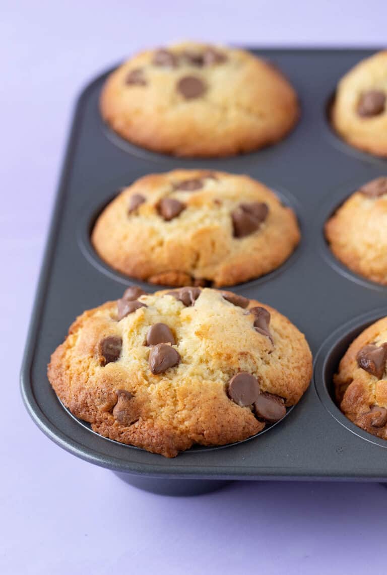Small Batch Chocolate Chip Muffins (Makes 6) - Sweetest Menu